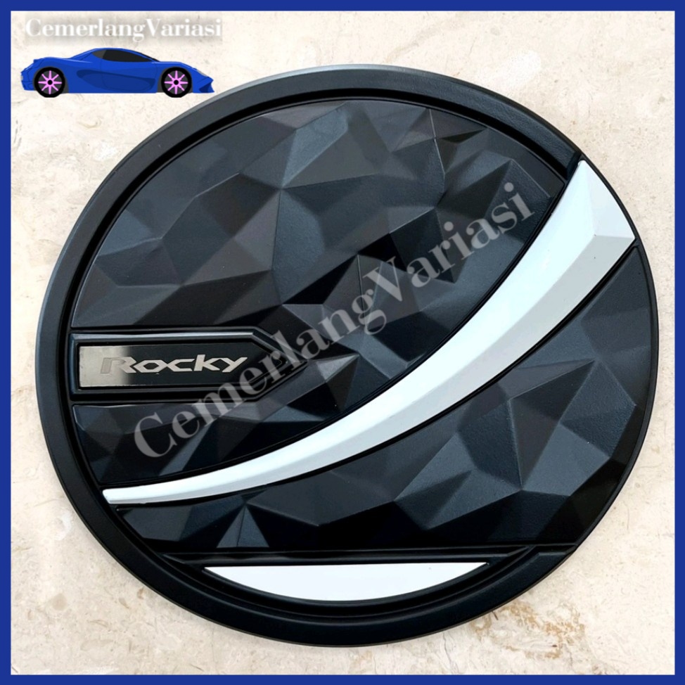 Jual Tank Cover Rocky Diamond Full Hitam List merah putih | Shopee ...