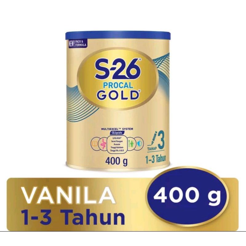 Jual S-26 Procal Gold 400 gr 1 - 3 tahun rasa Vanilla | Shopee Indonesia