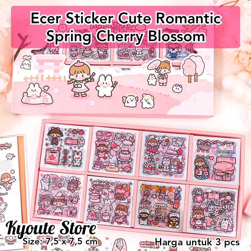 Jual Sticker Cute Girl Romantic Spring Sakura Japan Scrapbook Journal ...