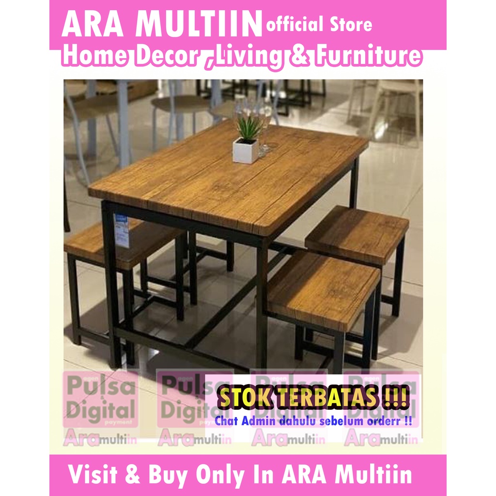 Jual INFORMA meja makan Zoe Set Meja Makan (1 Meja + 4 Stool) - Cherry ...
