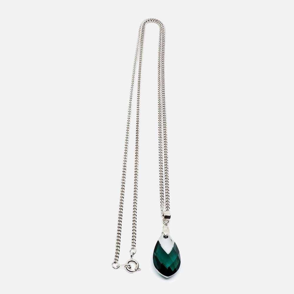 Jual Crystal Pear Pendant Kalung Liontin Swarovski - Hijau (Emerald ...