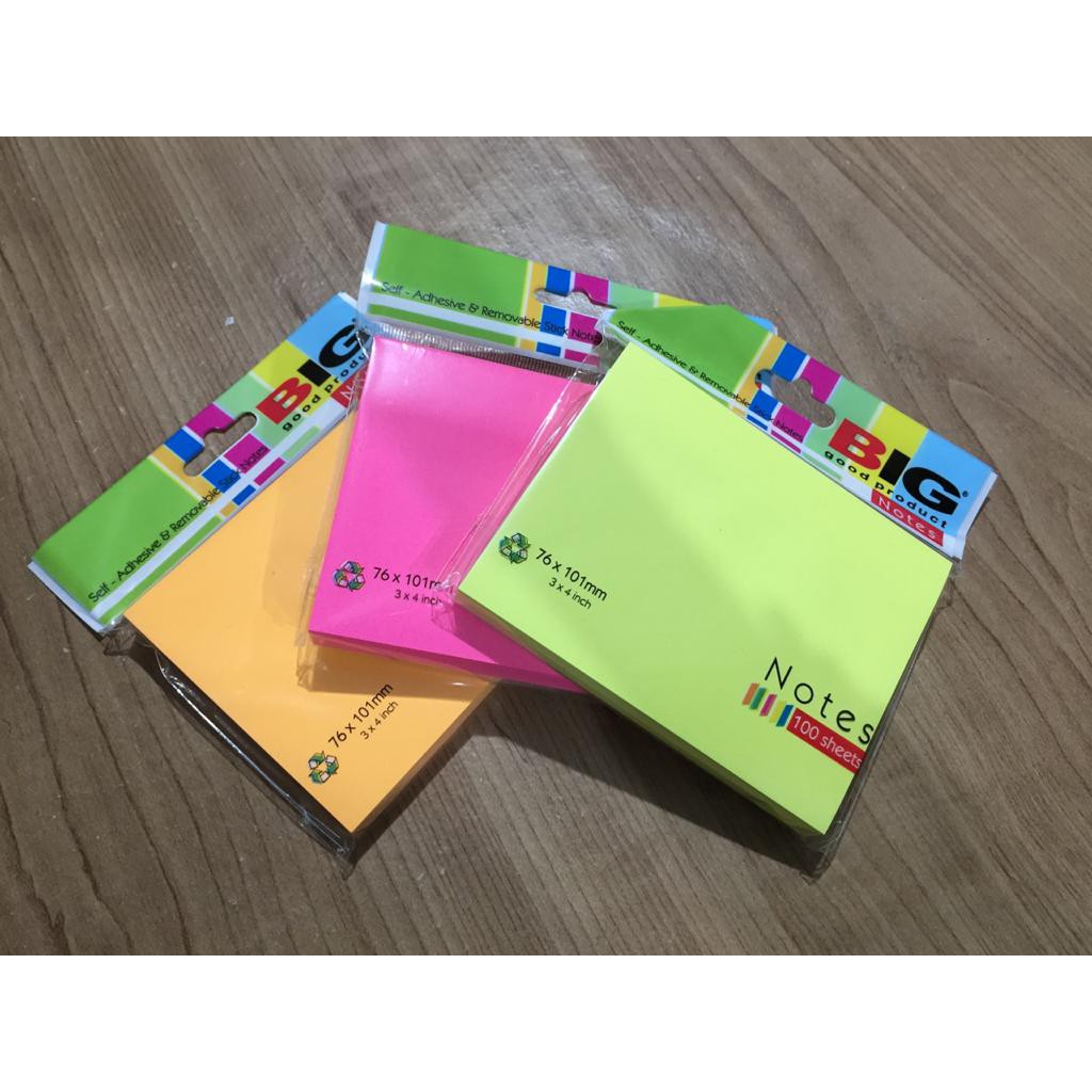 Jual Sticky Note BIG 76 x 101mm 1 Warna 100 Sheets | Shopee Indonesia