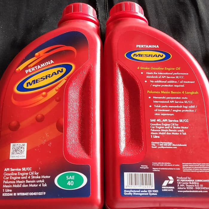 Jual OLI PERTAMINA MESRAN SAE 40W UNTUK MESIN BAHAN BAKAR BENSIN ...