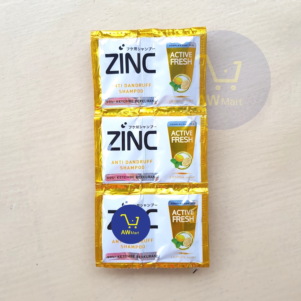 Jual SHAMPOO ZINC SACHET 10 ML 1 RENTENG 12 SACHET atau 24 PCS x5ml ...