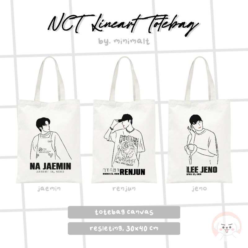 Jual [MADE BY ORDER/Baca Deskripsi] NCT Dream Lineart Totebag Canvas ...