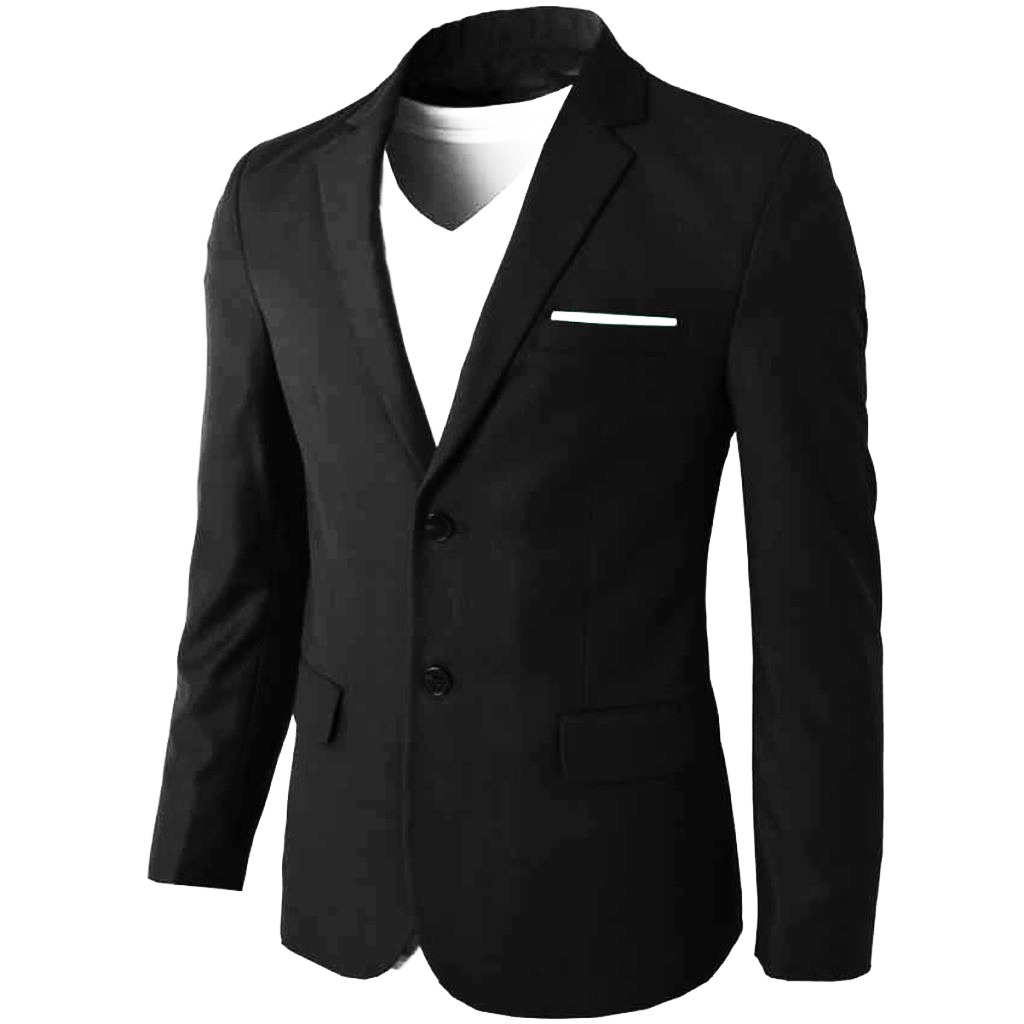 Jual Jas Pria Hitam Slimfit Formal Free Dasi Untuk Wisuda Pernikahan S M L XL XXL | Shopee Indonesia