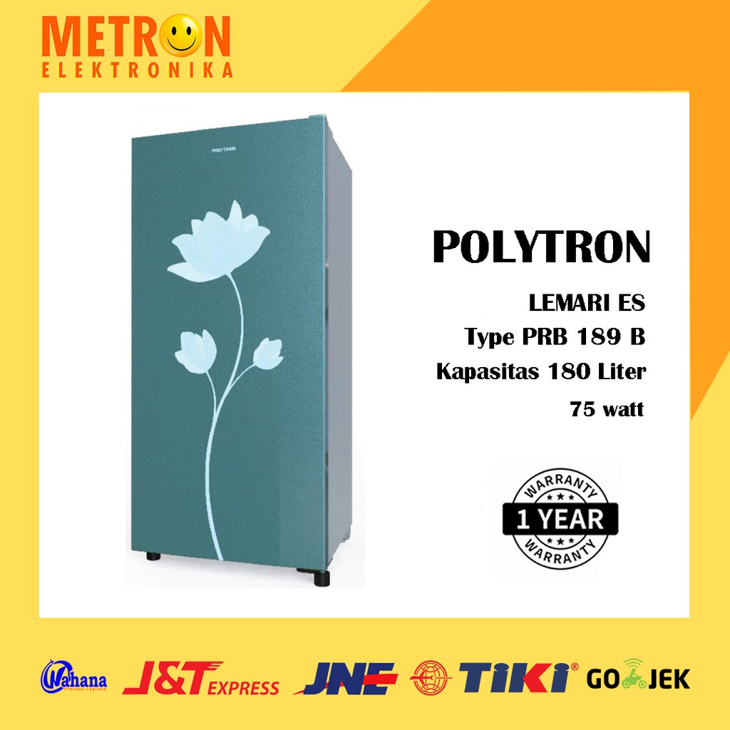 Jual POLYTRON PRB 189 B / BLUE METAL DOOR KULKAS 1 PINTU 180 LITER ...