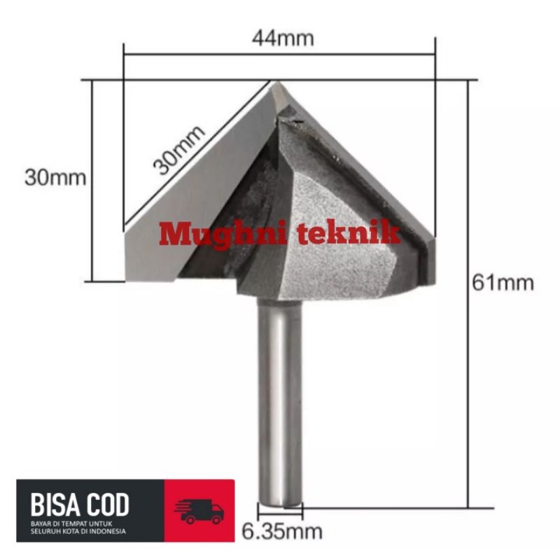 Jual Mata profil mat router CNC engraving mata ukir kayu intan diameter ...
