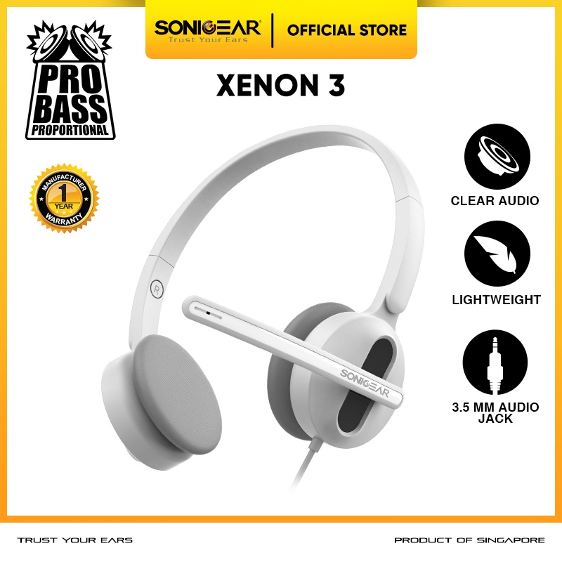 Jual Headset Microphone Headphone SonicGear Xenon 3 untuk Office ...