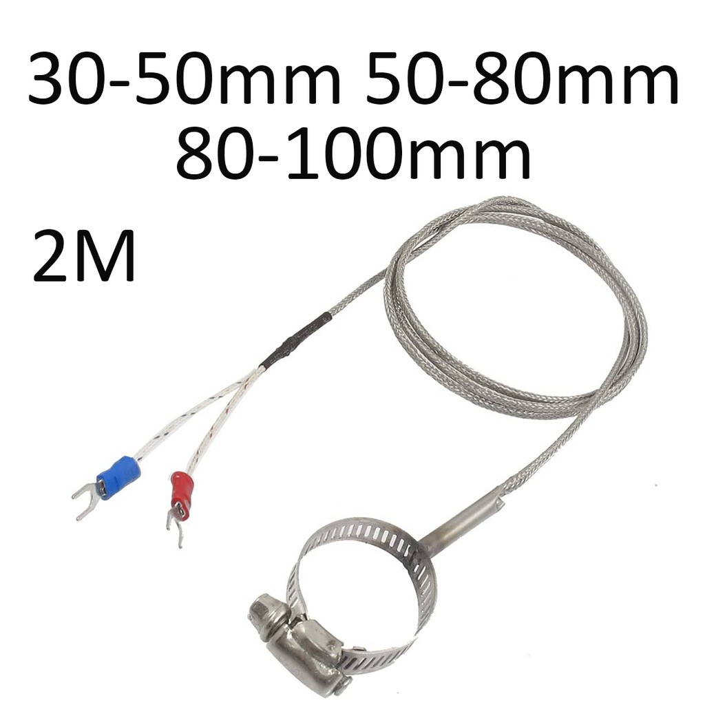 Jual K Type Clamp Thermocouple 20-44 50-80 80-100mm 2m 400C Kabel ...