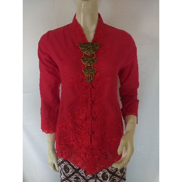 Jual kebaya encim Merah / set kebaya encim merah | Shopee Indonesia