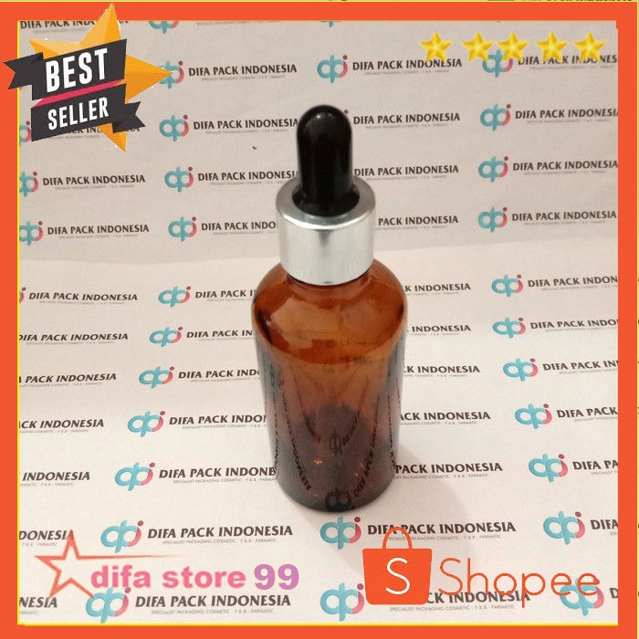 Jual Botol Pipet 50ml Hitam Silver Coklat Teabll [minimal 5pcs] ( Paket ...