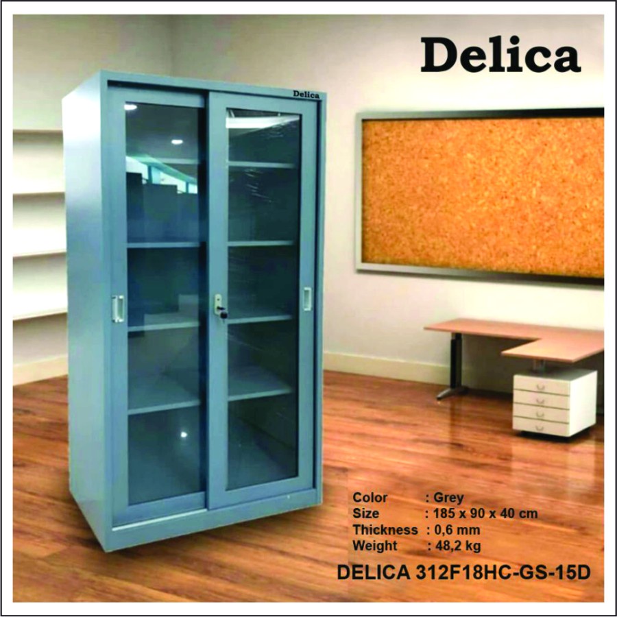 Jual ALMARI BESI DELICA UPPER SWING GLASS DOOR FILE CABINET GS-15D ...