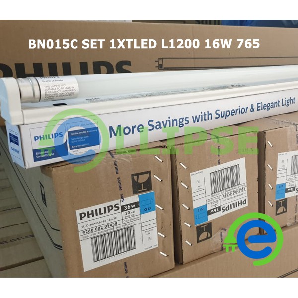 Jual Promo Lampu Philips TL LED Bn015C 16w 16 watt 1200mm Komplit + Kap Batten (Isi 40 Pcs ...