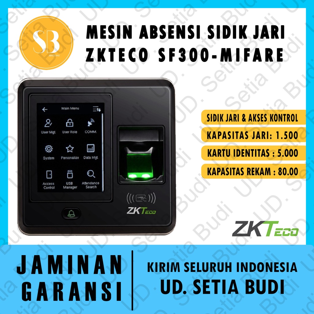 Jual ZKTECO SF300 Mifare Mesin Absensi Akses Kontrol Sidik Jari | Shopee Indonesia