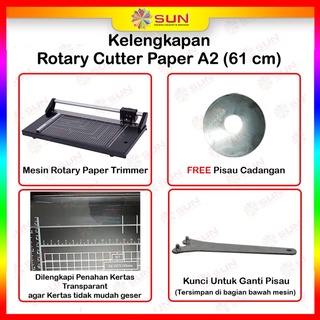 Jual Rotary Paper Cutter Trimmer SUN Cutting Pro A2 / A1 vertikal 61 cm ...