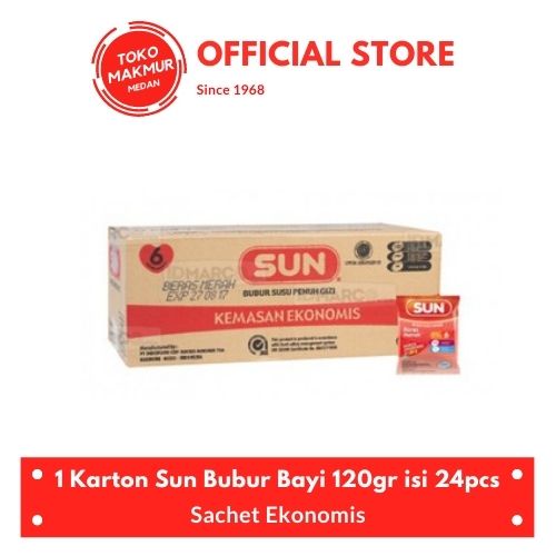 Jual 1 KARTON SUN SACHET BUBUR BAYI EKONOMIS 120 GR ISI 24 PCS | Shopee ...