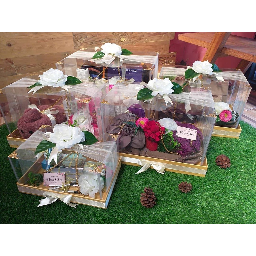 Jual Kotak Box Hantaran Seserahan Model Mika Standard 1 Set Isi 5 Box ...