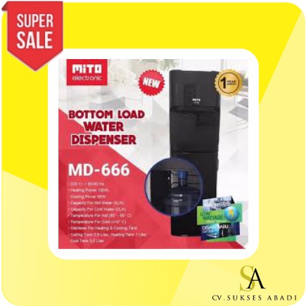 Jual DISPENSER MITO MD 666 Black Water Standing Dispenser Galon Bawah ...