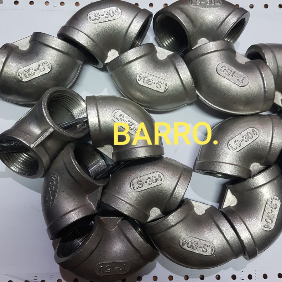 Jual ELBOW STAINLESS KNEE SS304 1-1/2 INCH DRAT DALAM | Shopee Indonesia