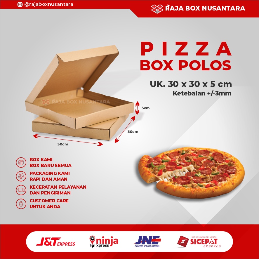 Jual Box Pizza Die Cute Uk 30x30x5cm Coklat Polos | Shopee Indonesia