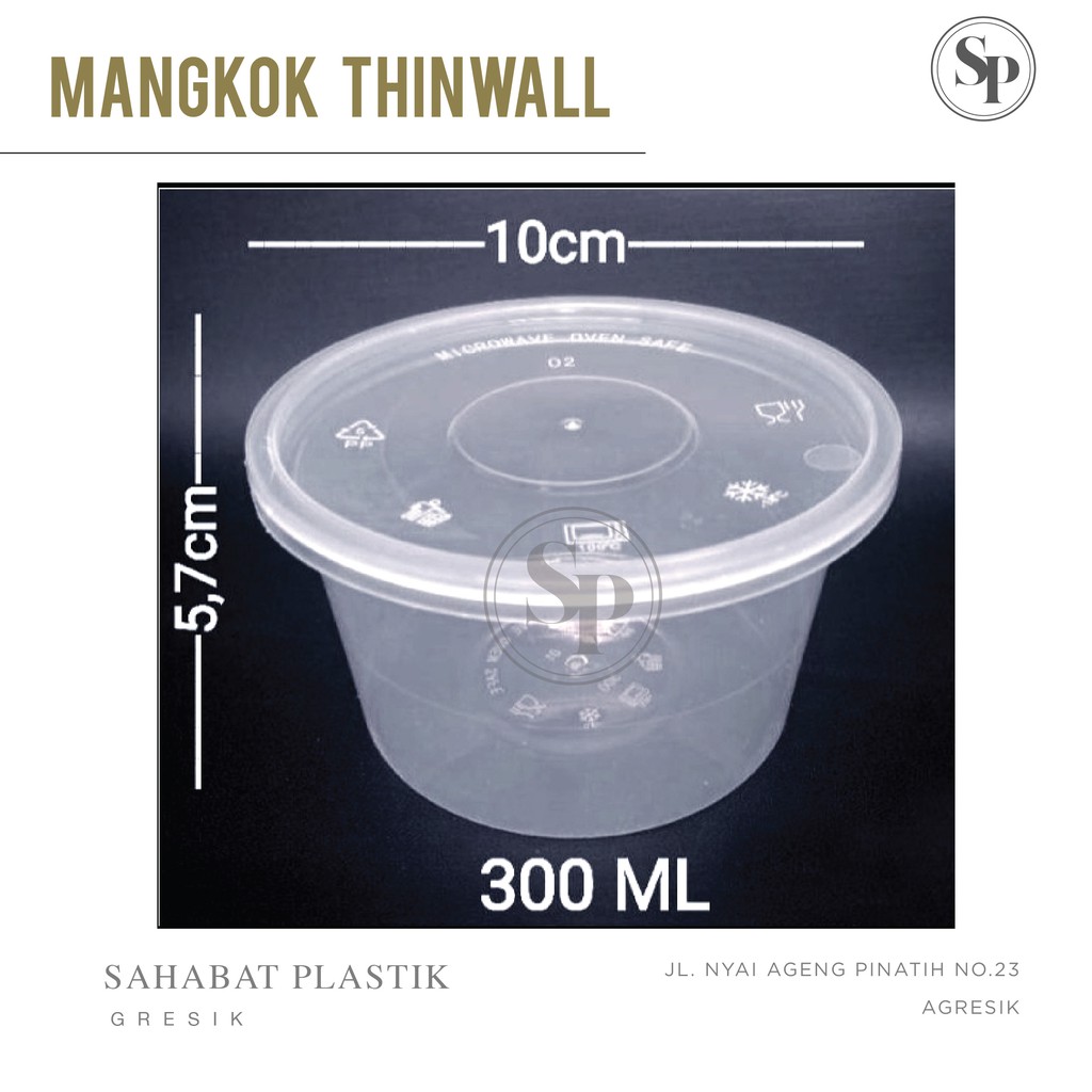 Jual 25pcs Mangkok Thinwall 300ml Tutup Kotak Makan Bulat Packaging