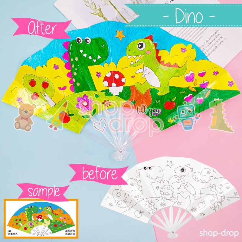 Jual Mainan DIY Mewarnai Kipas Lipat - Mainan edukasi DIY Coloring Fan ...