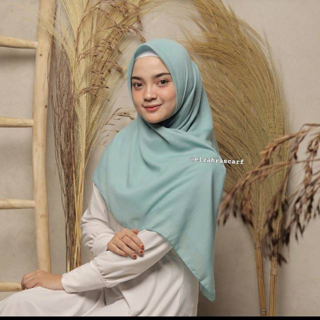 Jual Jilbab segi empat biru wardah elzahrascraf | Shopee Indonesia