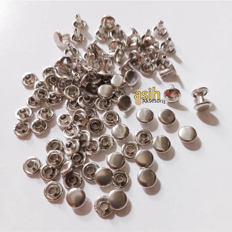 Jual Paku keling datar / paku centang rata 8mm (106) @250set nikel ...