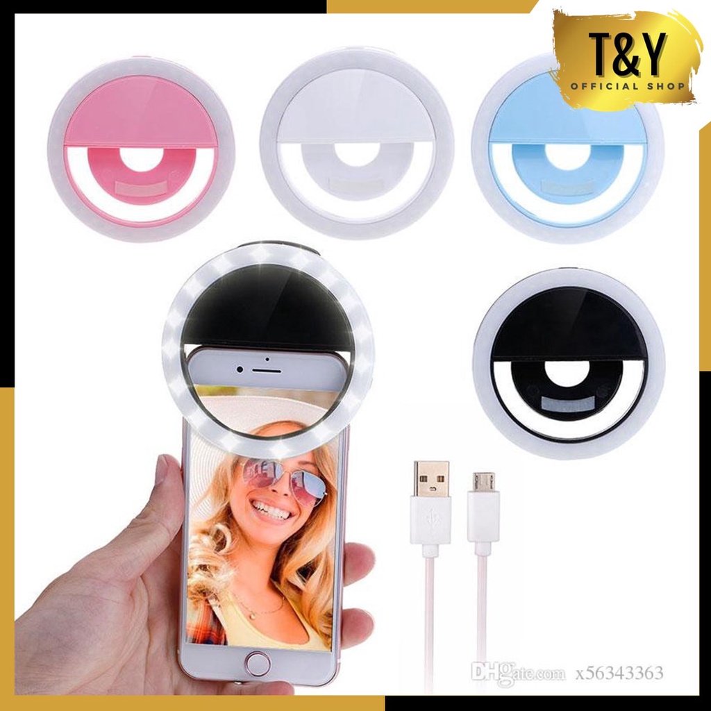 Jual T&Y Ring Selfie LED Lampu Selfie Bulat Untuk Kamera HP Mikro USB ...