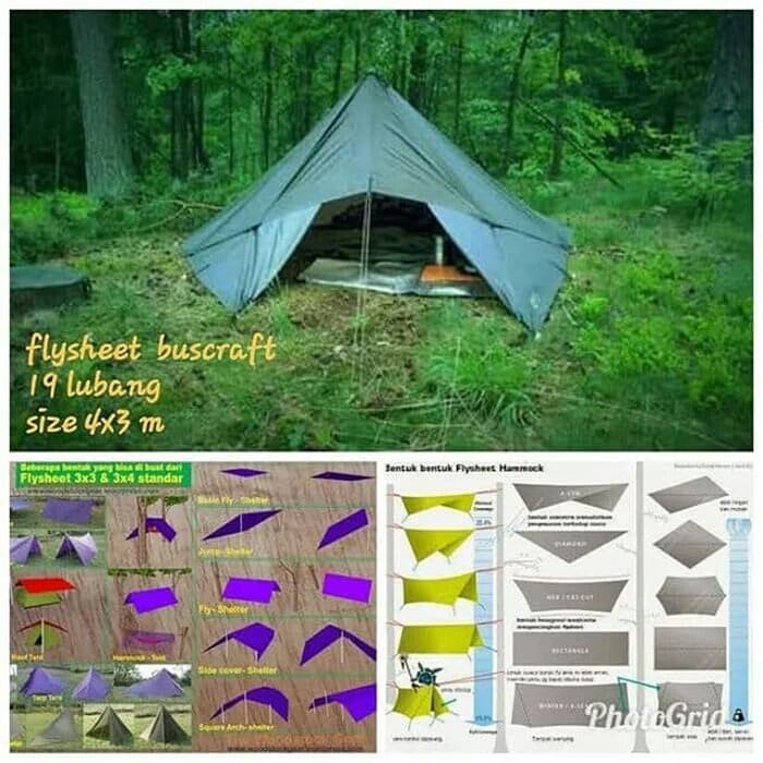 Jual Flysheet Ripstop Seam 3x6 Bushcraft Bivac Camping 19 Hole | Shopee ...