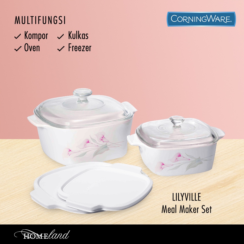 Jual CORNINGWARE Lilyville Meal Maker Set | Shopee Indonesia