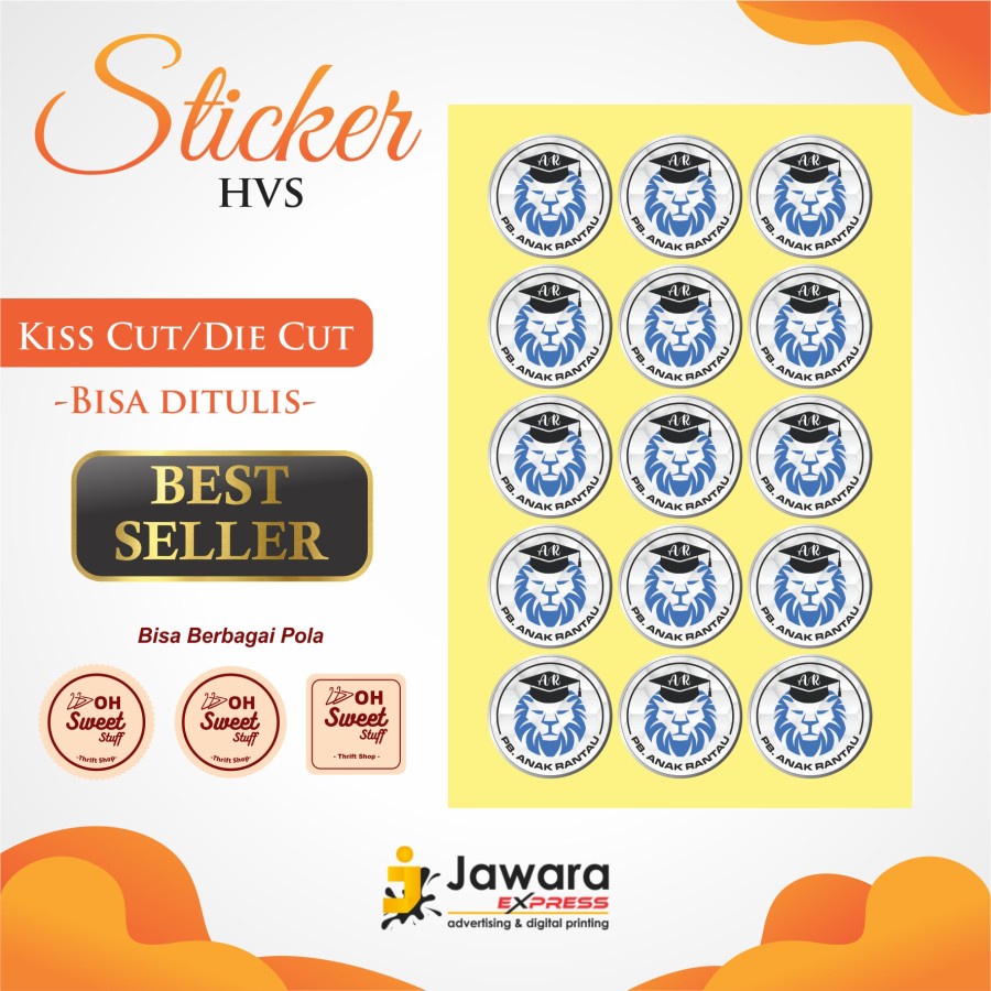 Jual Cetak sticker label Hvs A3+ , Cetak label hvs , cutting, die cut ...