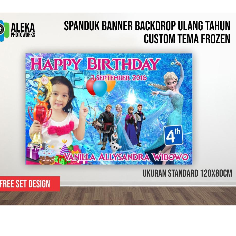 Jual K8N Spanduk Banner Backdrop Ulang Tahun Frozen !! | Shopee Indonesia