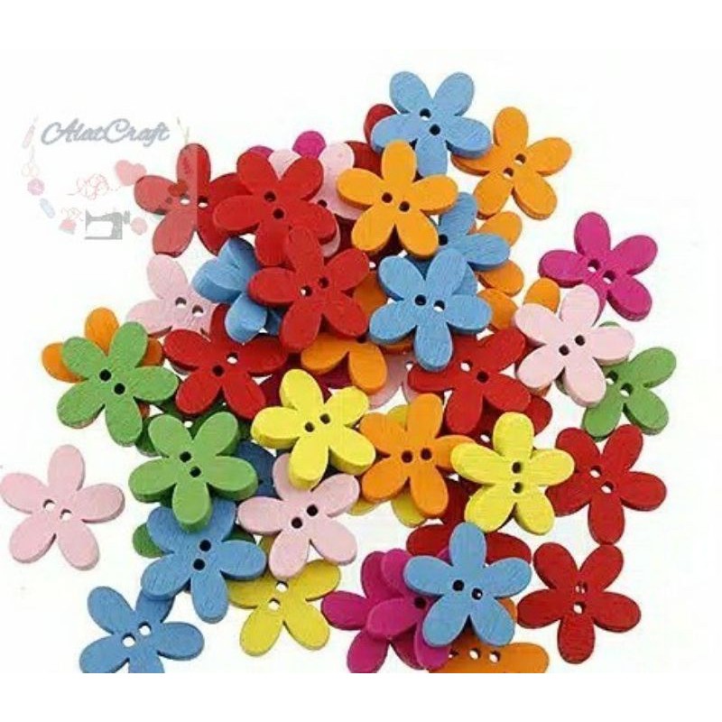 Jual KANCING HIAS / KANCING MASKER / KANCING KAYU BUNGA MINI / KANCING ...