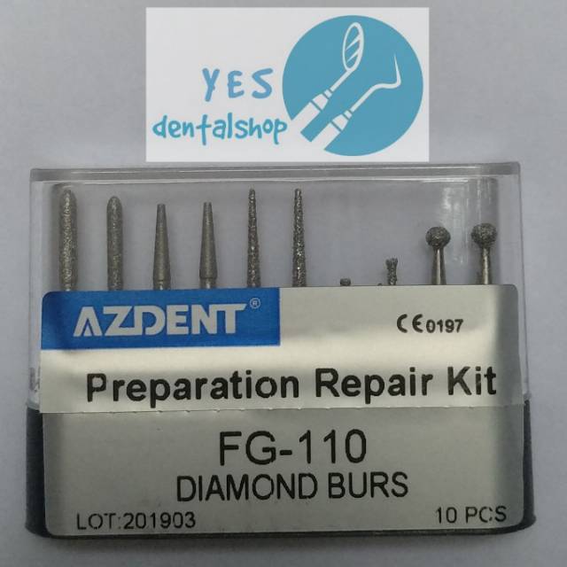 Jual TURUN HARGA!!! BUR GIGI Preparation Repair Kit Diamond Bur FG110 ...