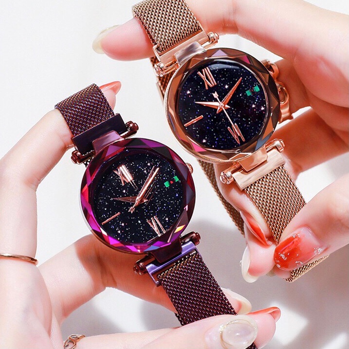 Jual COD Jam tangan wanita rantai magnet jam analog jam magnet watch ...