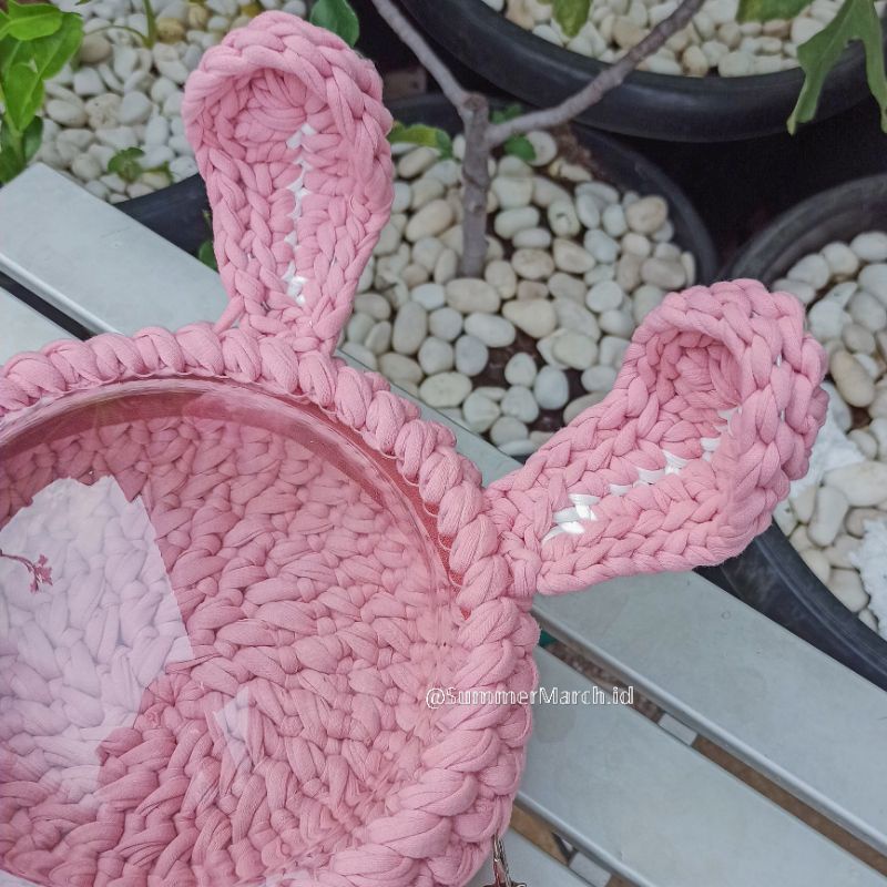 Jual Bunny Head Dome Crochet Bag - Tas Rajut Handmade akrilil gembung ...