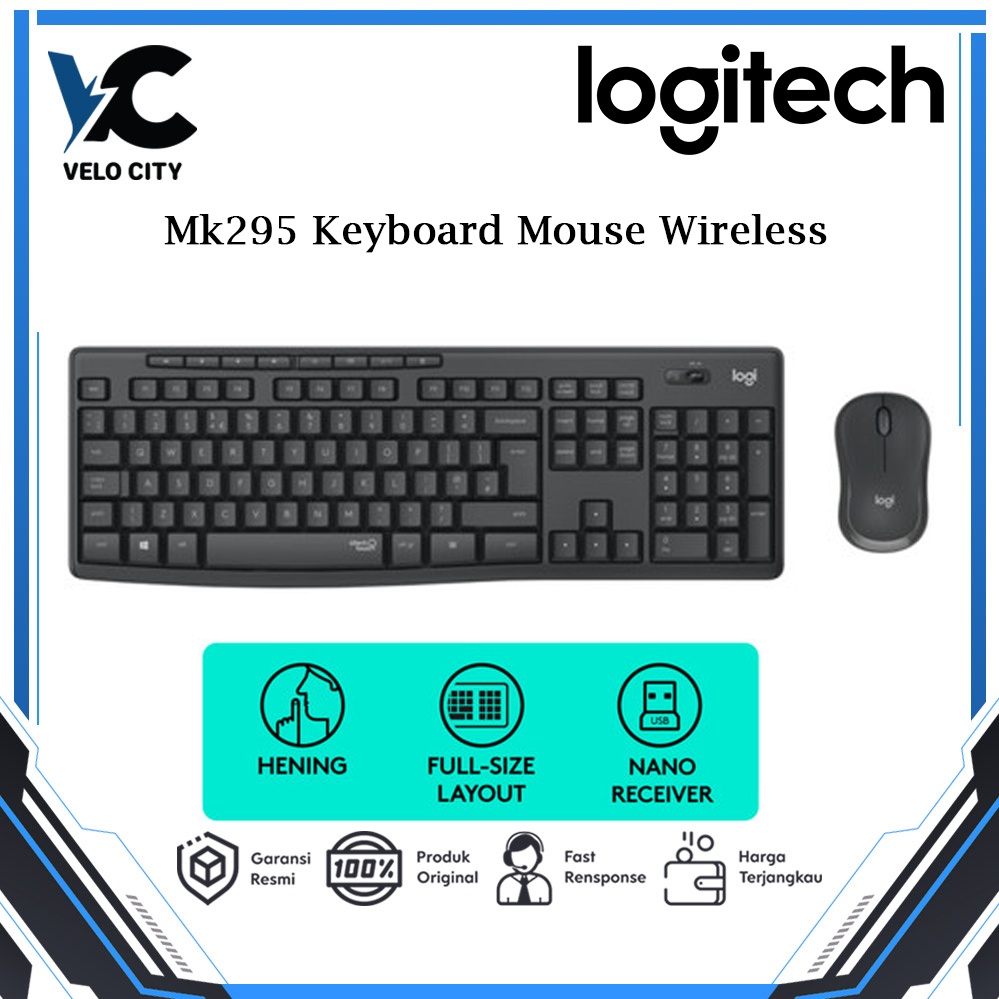 Jual Logitech MK295 Silent Wireless Combo Keyboard and Mouse Original ...