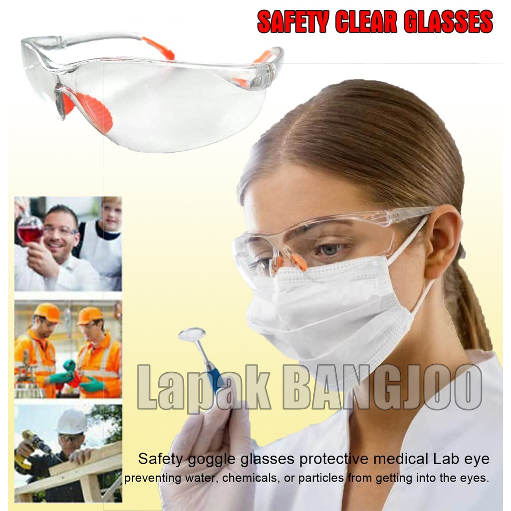 Jual Kacamata safety clear bening karet orenz / goggle safety glasses ...