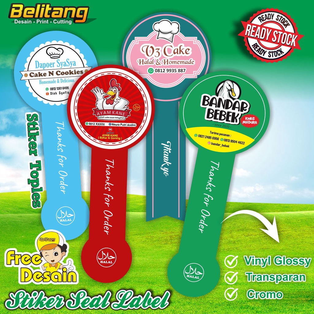 Jual CETAK STIKER SEGEL LABEL MAKANAN/STICKER PRODUK KEMASAN/FREE ...