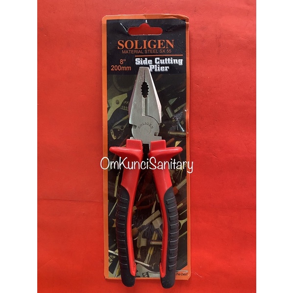 Jual Tang Kombinasi 8” 8 inch Side Cutting Plier 8” 8 inch Soligen ...