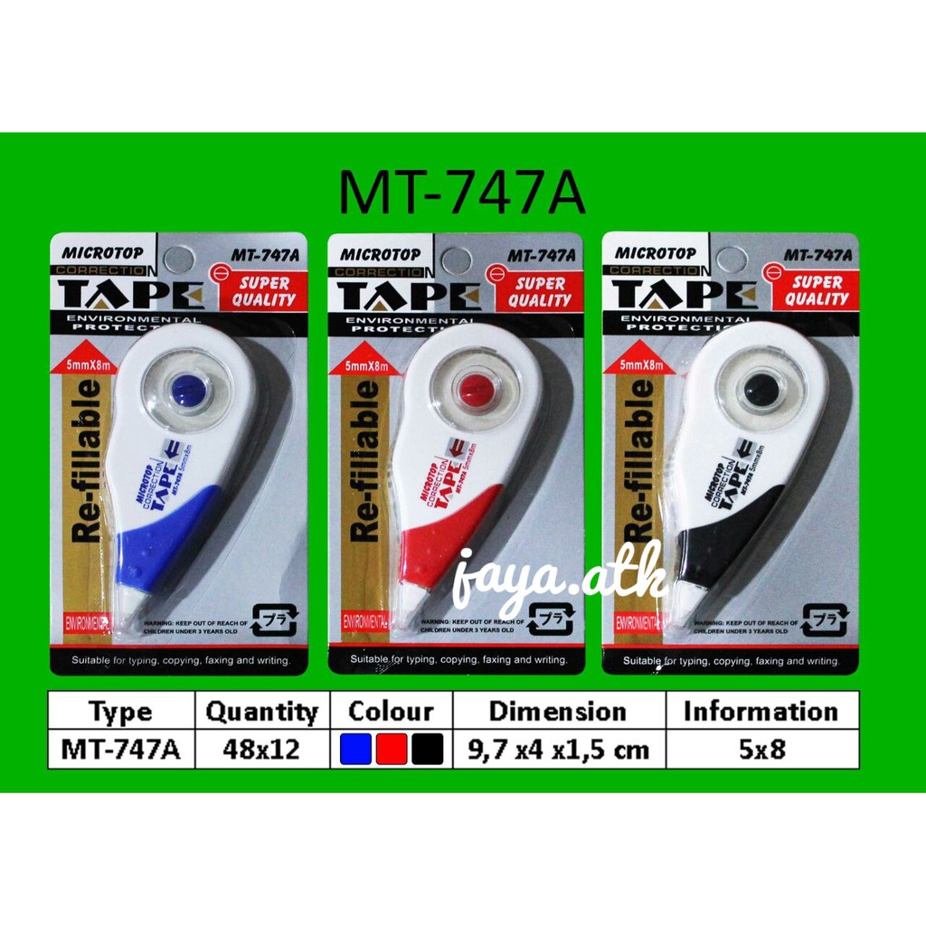 Jual CORRECTION TAPE TIPEX KERTAS TIP EX ROLL KERTAS PITA 747 8 METER X ...