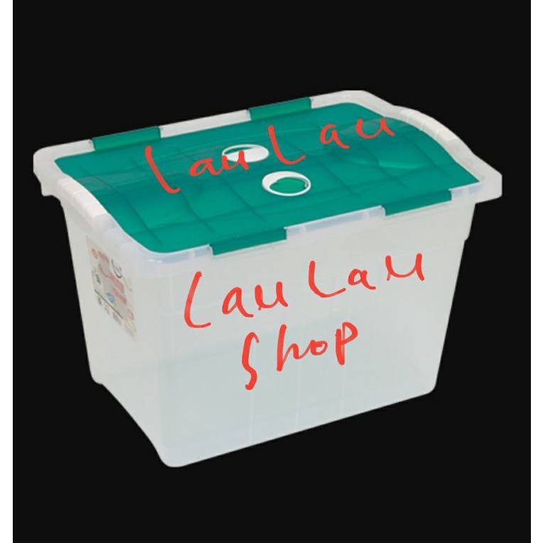 Jual Container Box 45 Liter Green Leaf 7873 Transparan Rak Susun Kotak ...