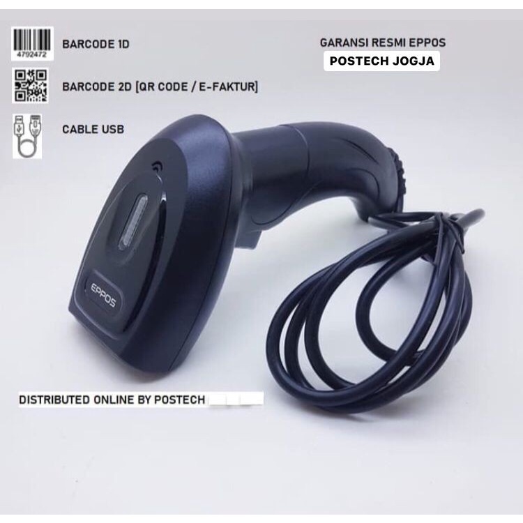 Jual Barcode Scanner 2D QR Code E Faktur Eppos 2D8600 Autoscan Usb ...