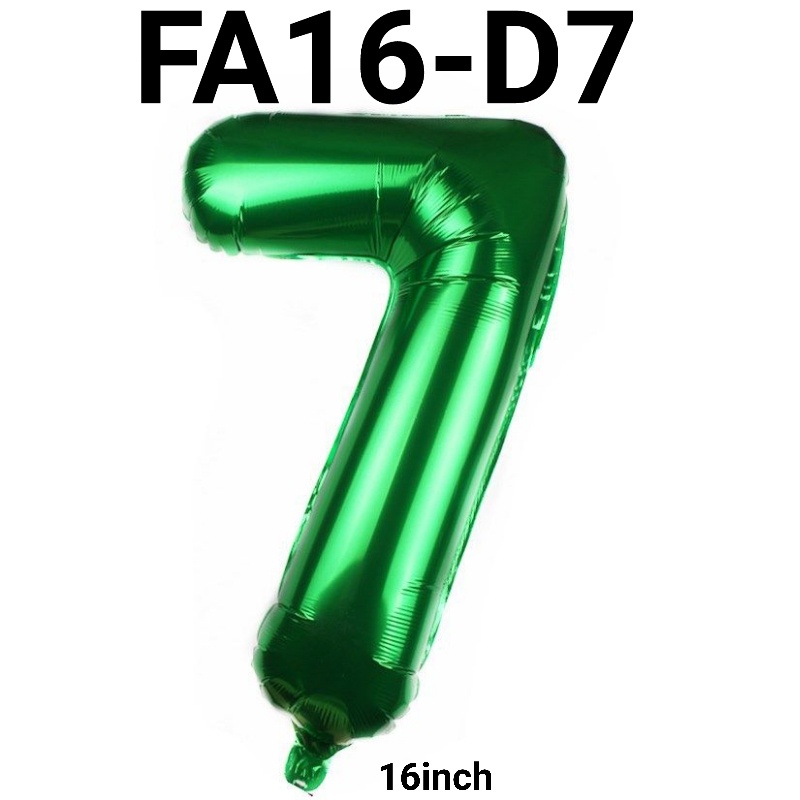 Jual FA16-D Balon foil angka 16 inch 40 cm nomer nomor hijau ijo green ...