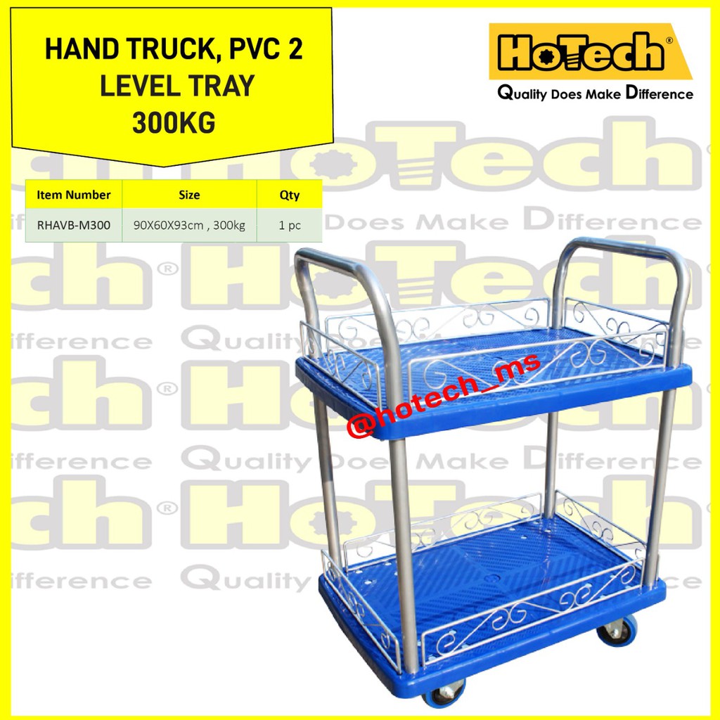 Jual Hand Truck PVC 2 Level Tray 300 Kg | Trolley 2 Susun | TROLI 2 ...