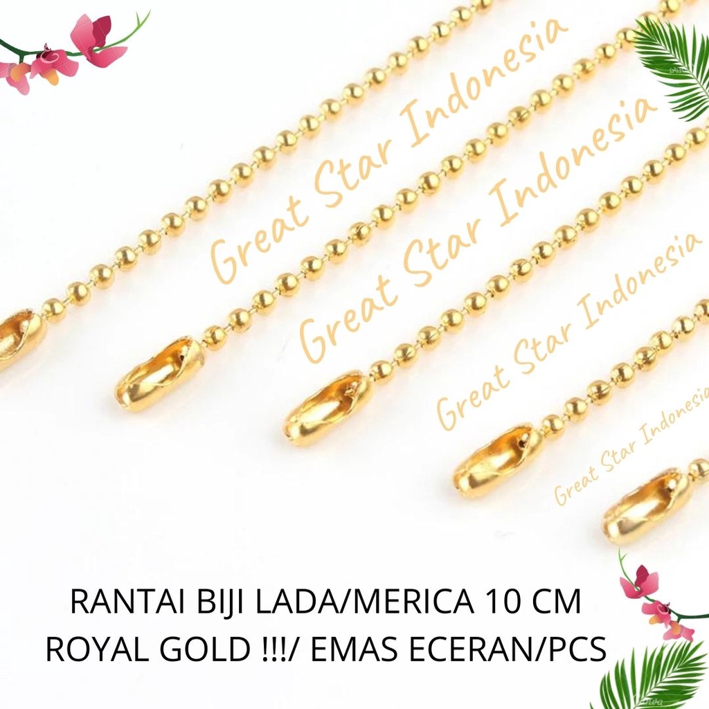Jual RANTAI BIJI LADA/MERICA 10 CM ROYAL GOLD !!!/ EMAS ECERAN/PCS ...