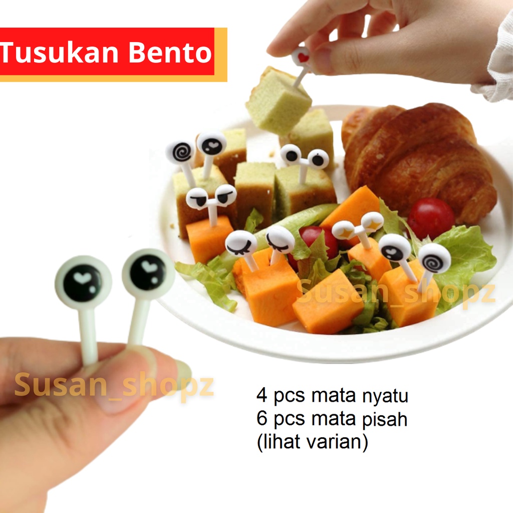 Jual Tusukan Bento Model Sepasang Mata Bento Fork Dekorasi Makanan ...
