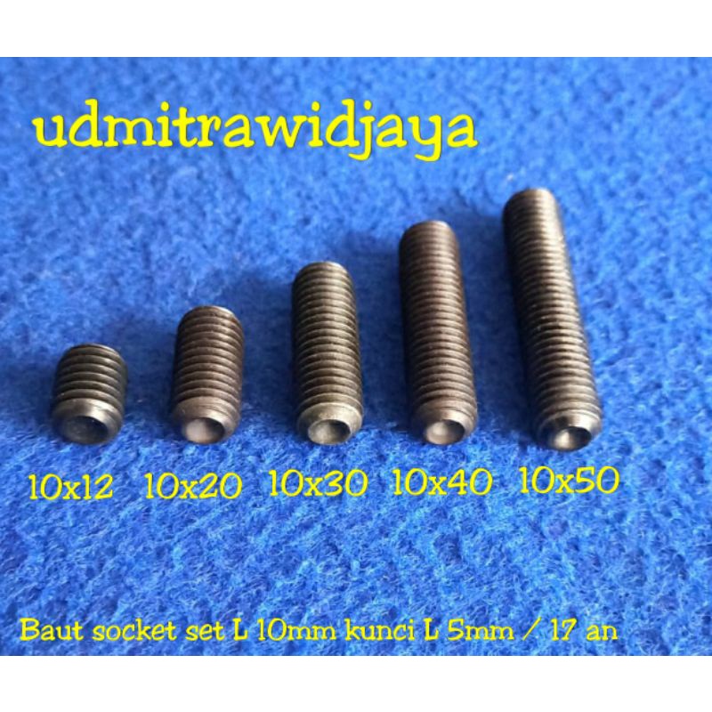 Jual baut socket set L screw M10x12, 20, 30, 40, 50 kunci L 5mm setara ...